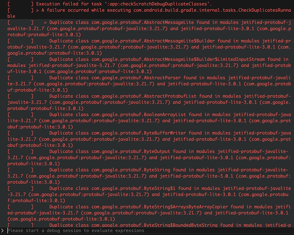 Flutter Firebase Duplicate Class Error At Compile Time For Android On