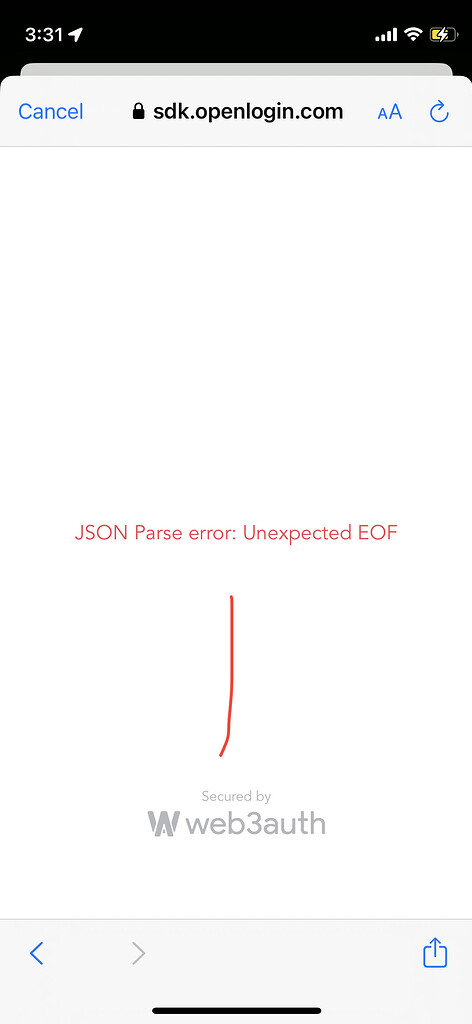Json Parse Error Unexpected Eof Pnp Flutter Sdk Web3auth Community