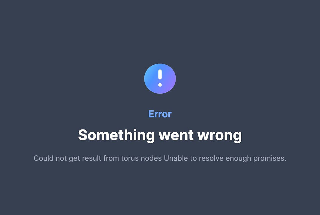 Could not get results from torus nodes Unable to resolve enough ... Could not get results from torus nodes Unable to resolve enough ...